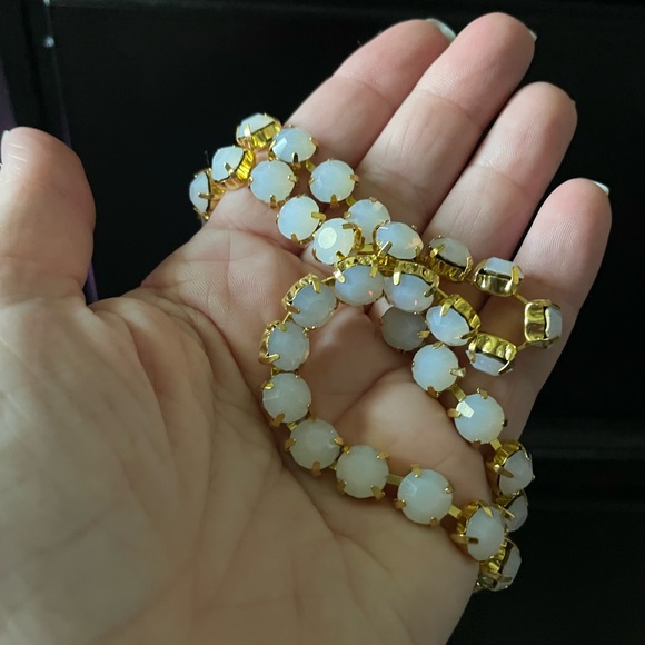 Hand Crafted | Jewelry | Soft White Opalescent Gold Necklace | Poshmark